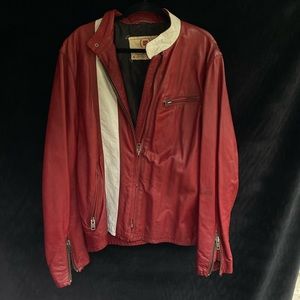 gap red | Jackets & Coats | Mens Red Leather Gap Red Racing Style ...